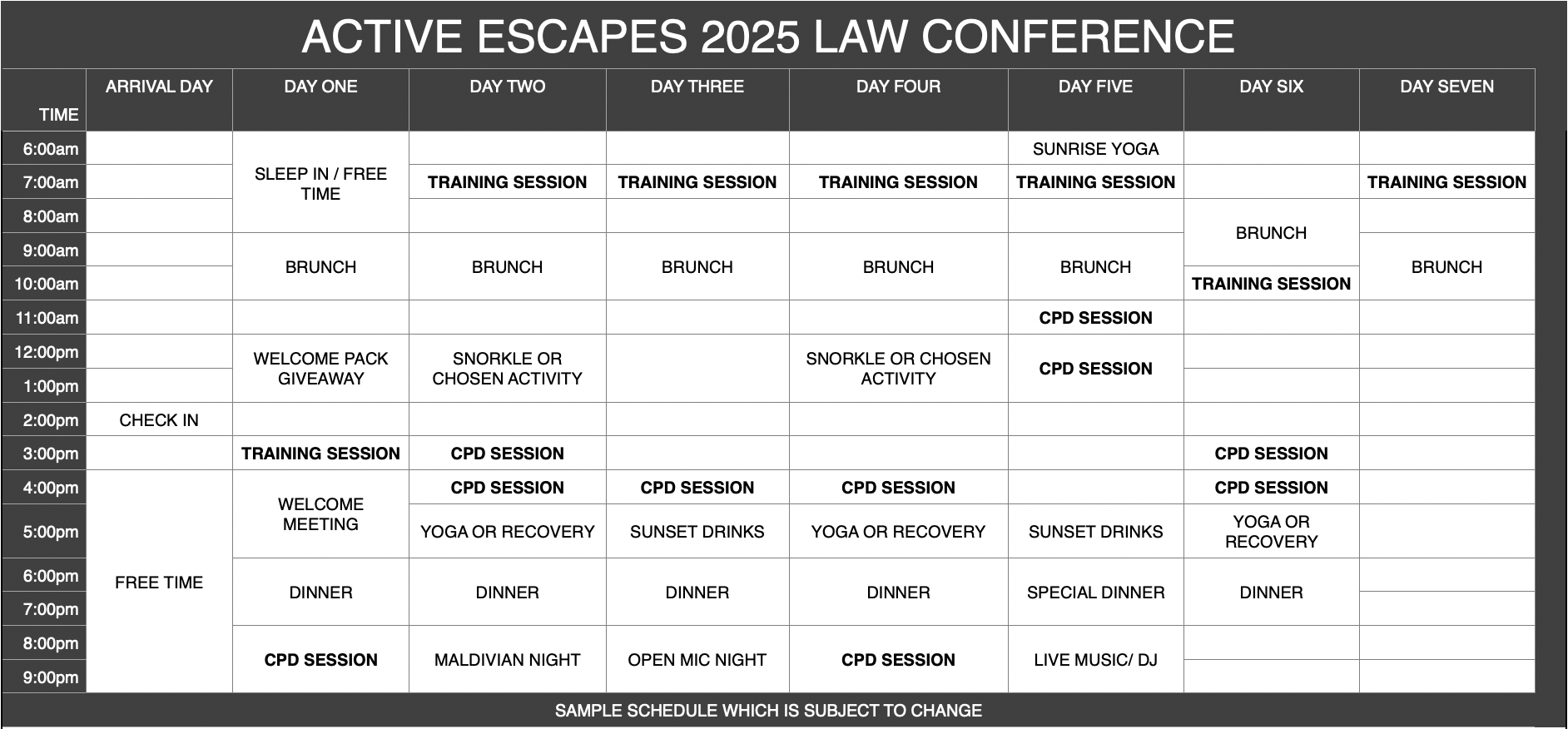 Law Conference Retreat Maldives | 2025 Active Escapes